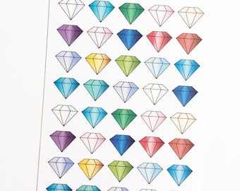 Gemstone stickers | Etsy