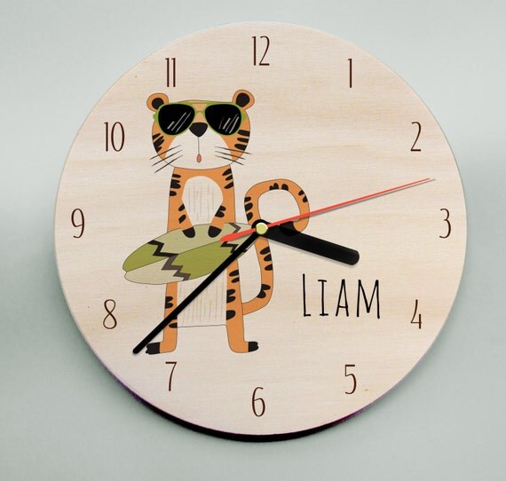 Personalised Clock / Cool Clock / Boys Clock / Wooden Wall