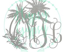 Unique palm tree monogram related items | Etsy