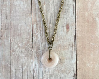 Antique Bronze Link Necklace on Silver by BelovedOneJewelry