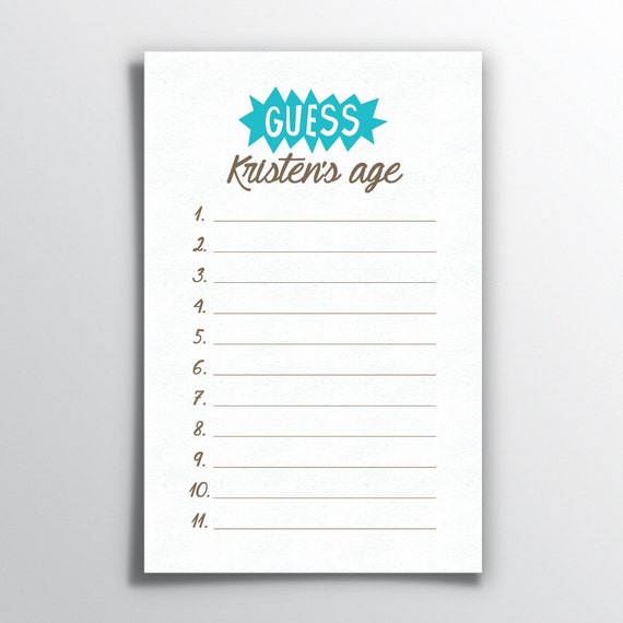 Ready to Pop Printable Guess Her Age Game