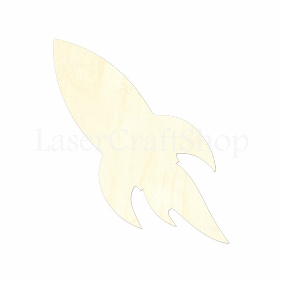 2 34 Spaceship Rocket Wooden Cutout Shape