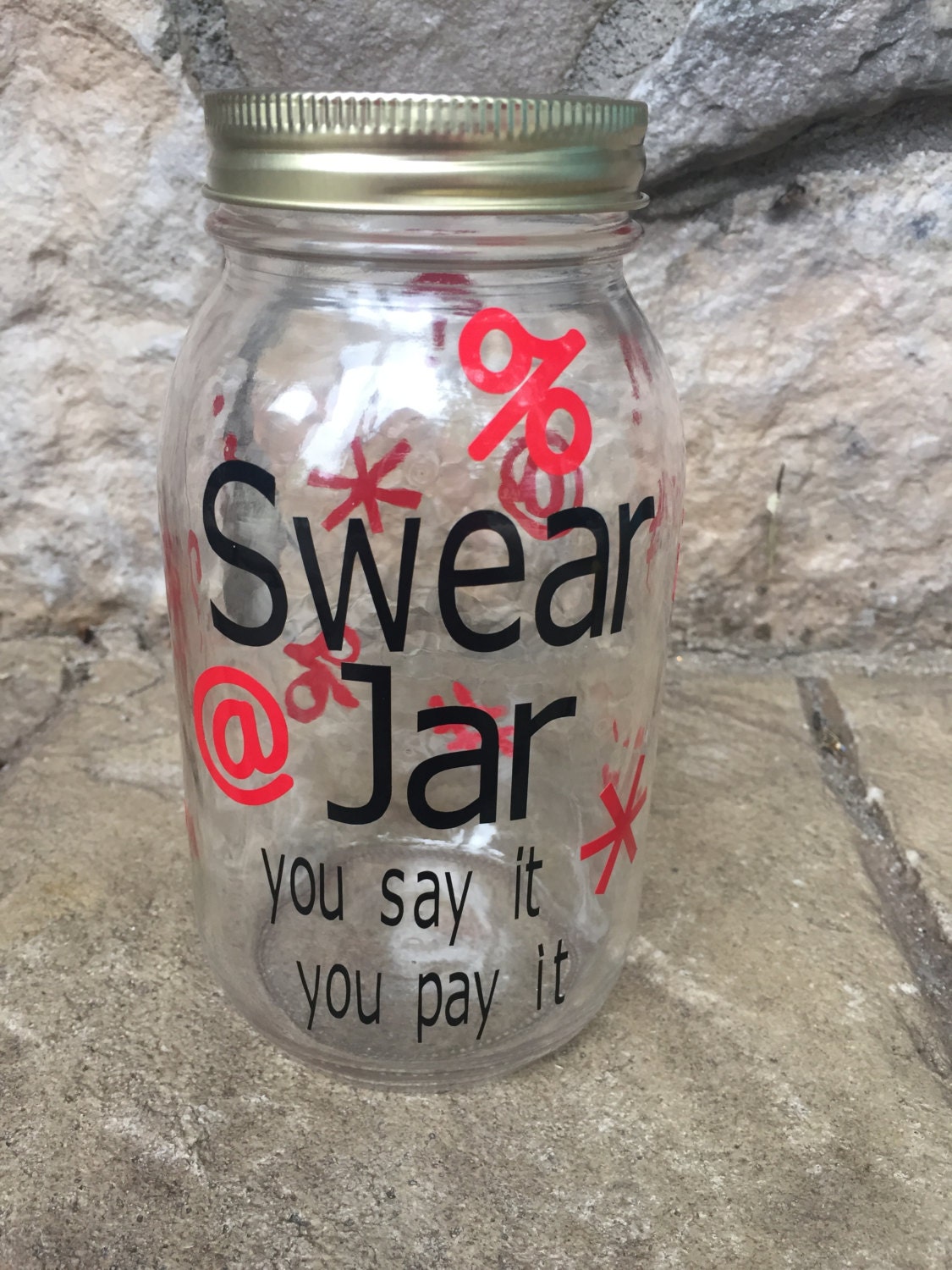 Swear Jar Bad Word Money jar Cursing Cash Fund by CraftyKnee