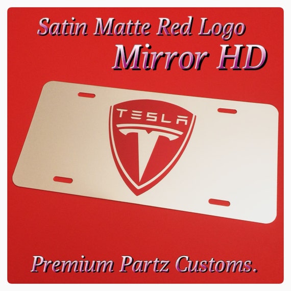 Tesla License Plate Custom Satin Matte by CustomPlateDesigns