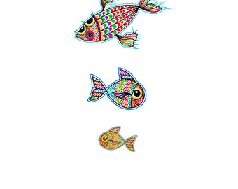 Fish pattern drawing | Etsy