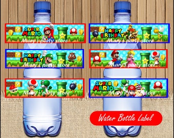 Mario bottle labels | Etsy