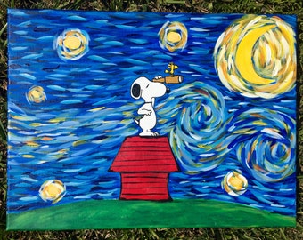 Snoopy painting | Etsy