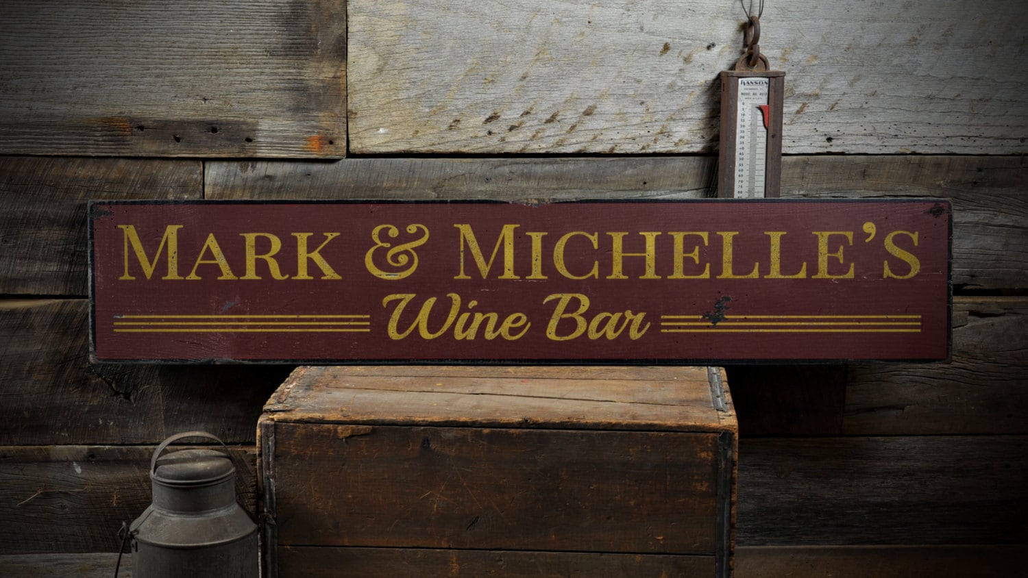 Custom Winery Wedding Wine Bar Sign Rustic Hand Made Vintage