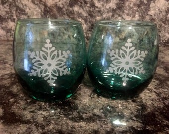 Unique snowflake glassware related items | Etsy