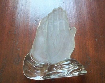 Glass praying hands | Etsy