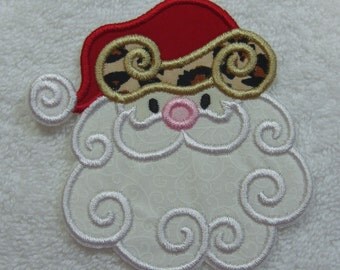 Santa face applique | Etsy