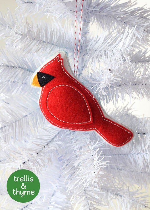 PDF Pattern - Little Cardinal Pattern, Kawaii Felt Ornament Pattern ...