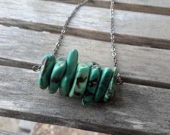 Green turquoise necklace | Etsy