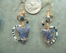 Unique blue triangle stone related items | Etsy