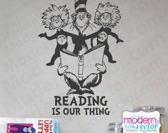 Reading wall decal | Etsy