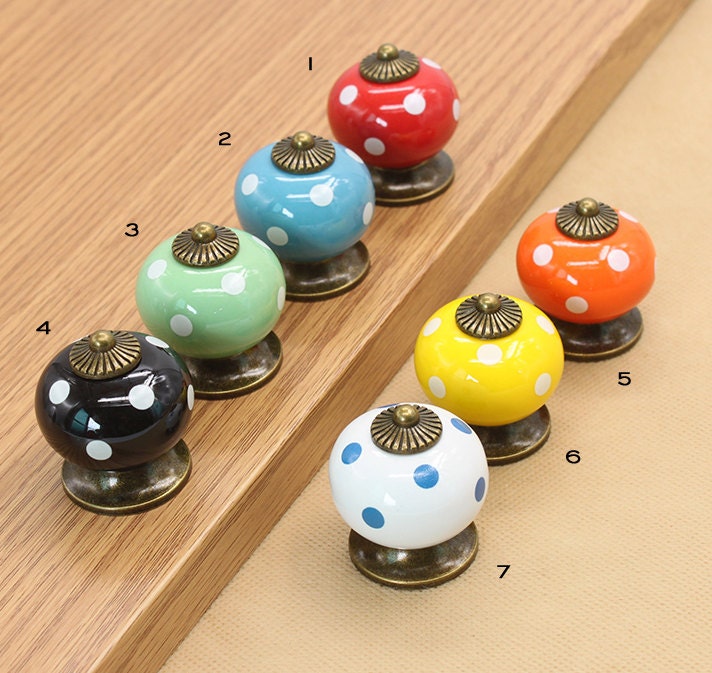 Multi-color Knobs Drawer Knob Dresser Knobs Ceramic by jade4wood