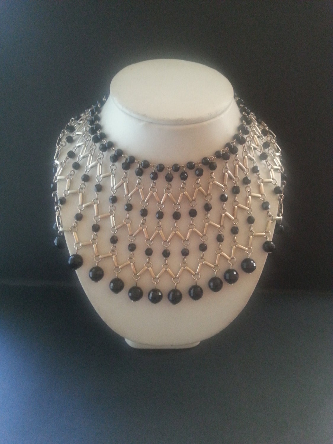 Now On Sale Huge Bib Necklace Vintage Statement by MartiniMermaid