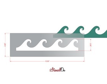 Wave stencil | Etsy