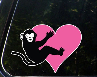 Monkey window decal | Etsy