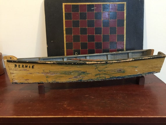 RESERVED FOR LINDA Antique Folk Art Row Boat..Primitive Boat