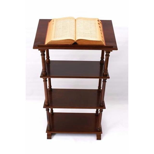 Bookshelf with Library Style Book Stand Top Dictionary or Bible Display ...