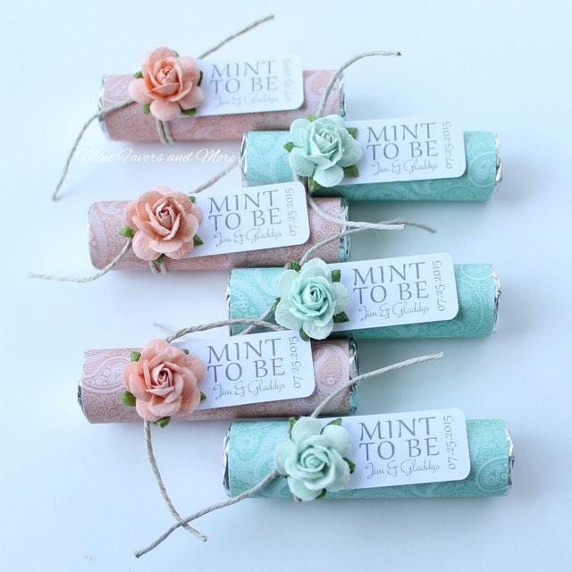 Decorated and personalized mint favors for by BabyEssentialsByMel