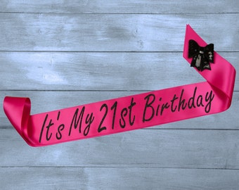 21st birthday sash | Etsy