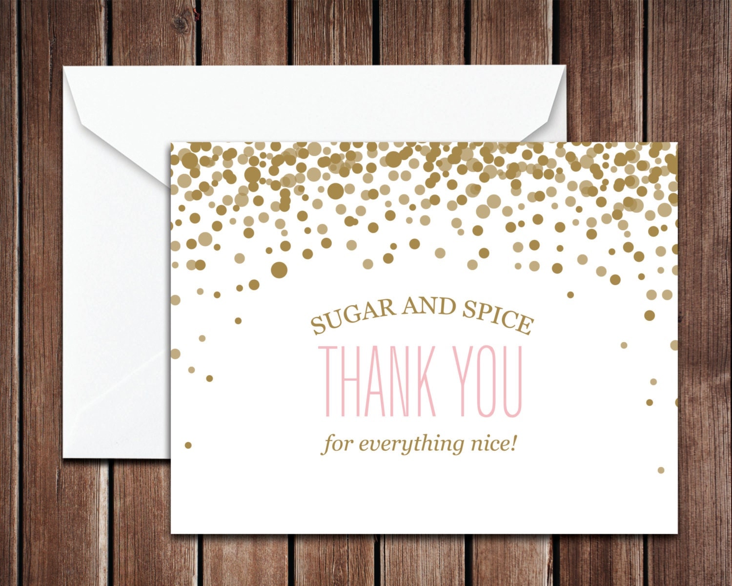 Thank you card Sugar and Spice Printable PDF 4.25 x 5.5