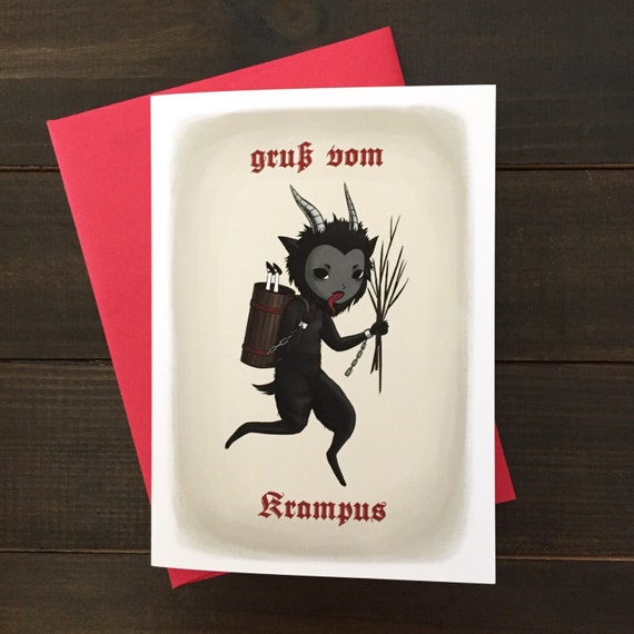 Krampus Christmas card holiday card Krampusnacht creepy