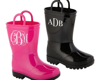 Monogram rain boots | Etsy