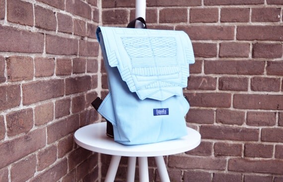 Backpack light blue hipster backpack rucksack by imolabynoemiimola