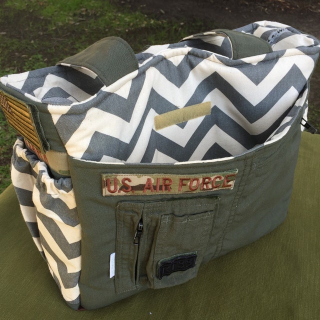 Custom flight suit diaper bags and purses by OurDelightfulChild