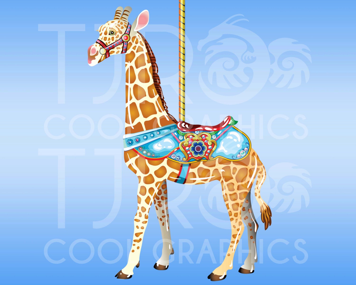 Carousel Animals Carousel Horses Digital Clip Art