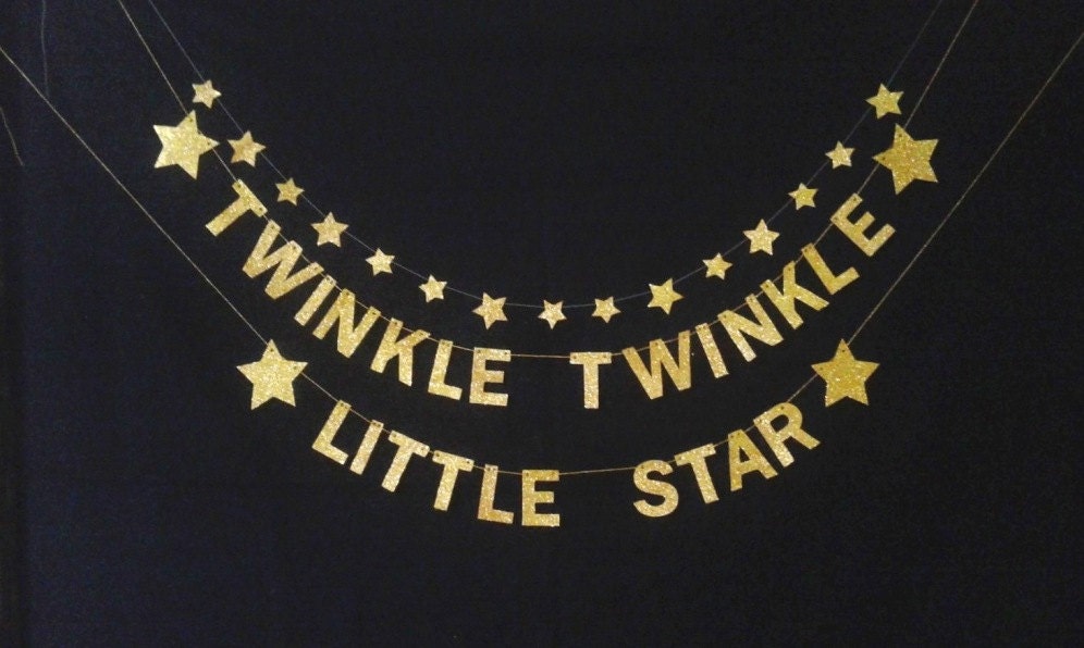 GLITTER Twinkle Twinkle Little Star Banner