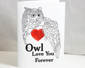 Unique owl valentine card related items | Etsy