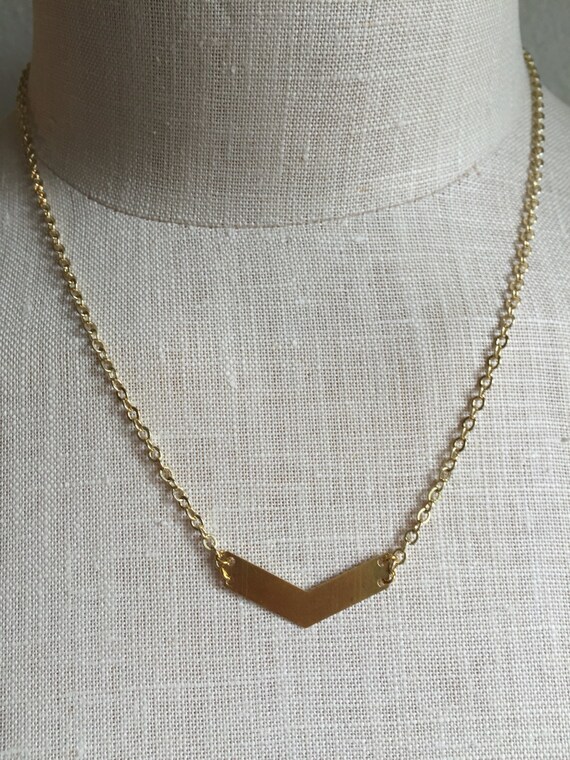 Gold chevron necklace