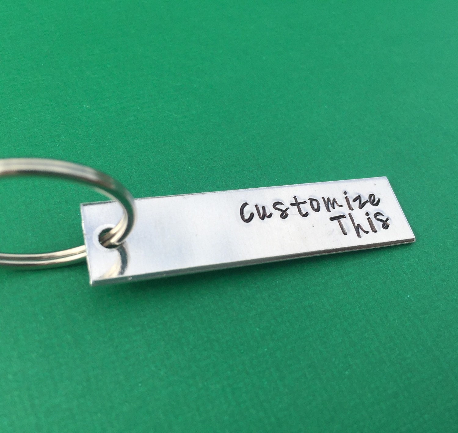 Custom Hand Stamped Keychain Personalized by StampedExpressionsCo