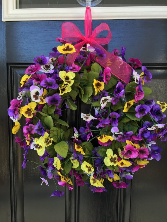 Pansy Wreath Decorative Wreath Pansy Wreath pink wreath