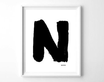 Letter n poster | Etsy