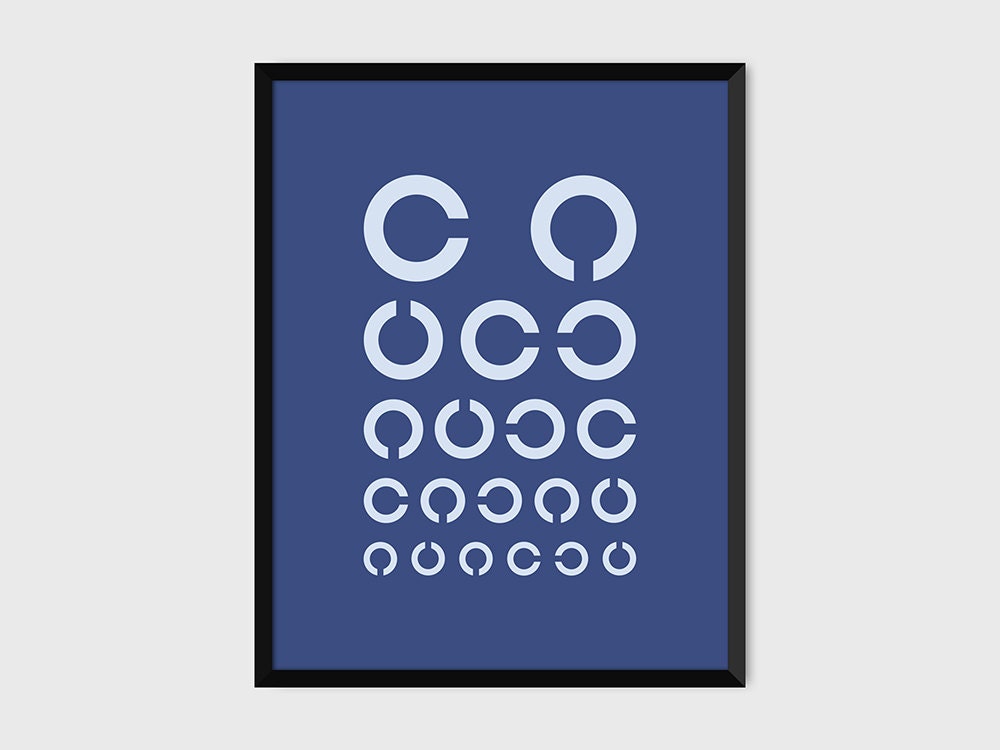 Japanese Eye Chart Print Pop Art Landolt C Vision Test Poster