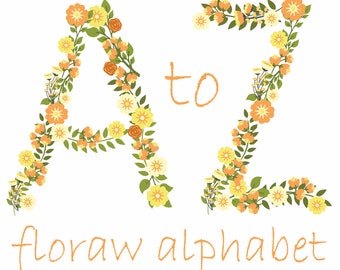 Professional Floral Alphabet Clipart & Vectors Soft Pink