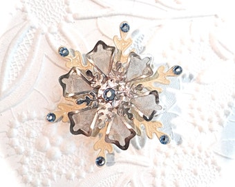 Snowflake brooch pin | Etsy