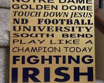 Unique notre dame sign related items | Etsy
