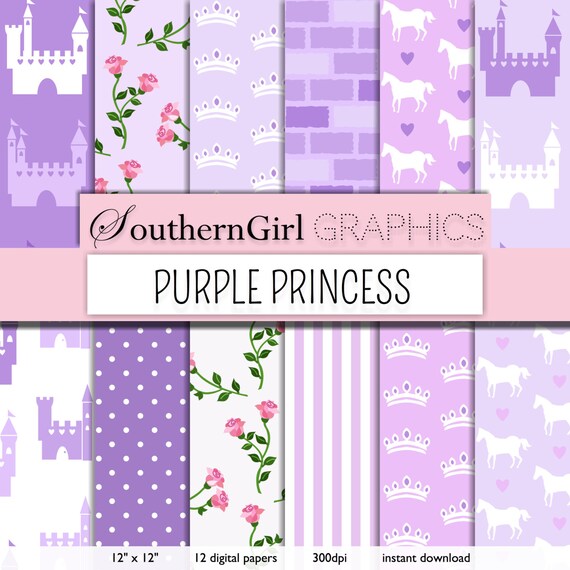Princess purple digital paper: PURPLE by SouthernGirlGraphics