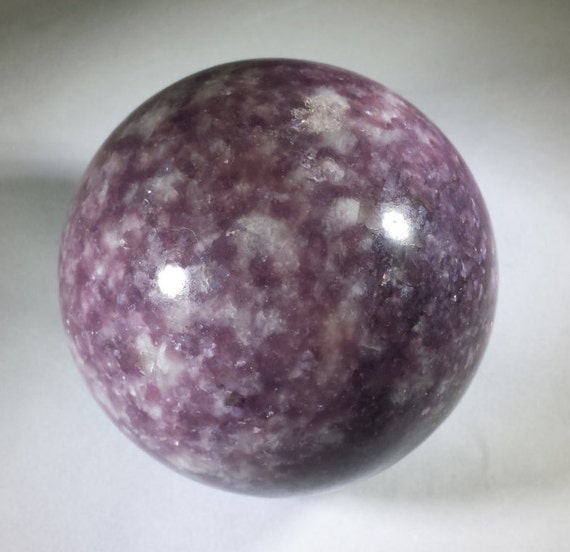 LARGE LEPIDOLITE SPHERE Natural Stone Hand Carved by AandSCrystals