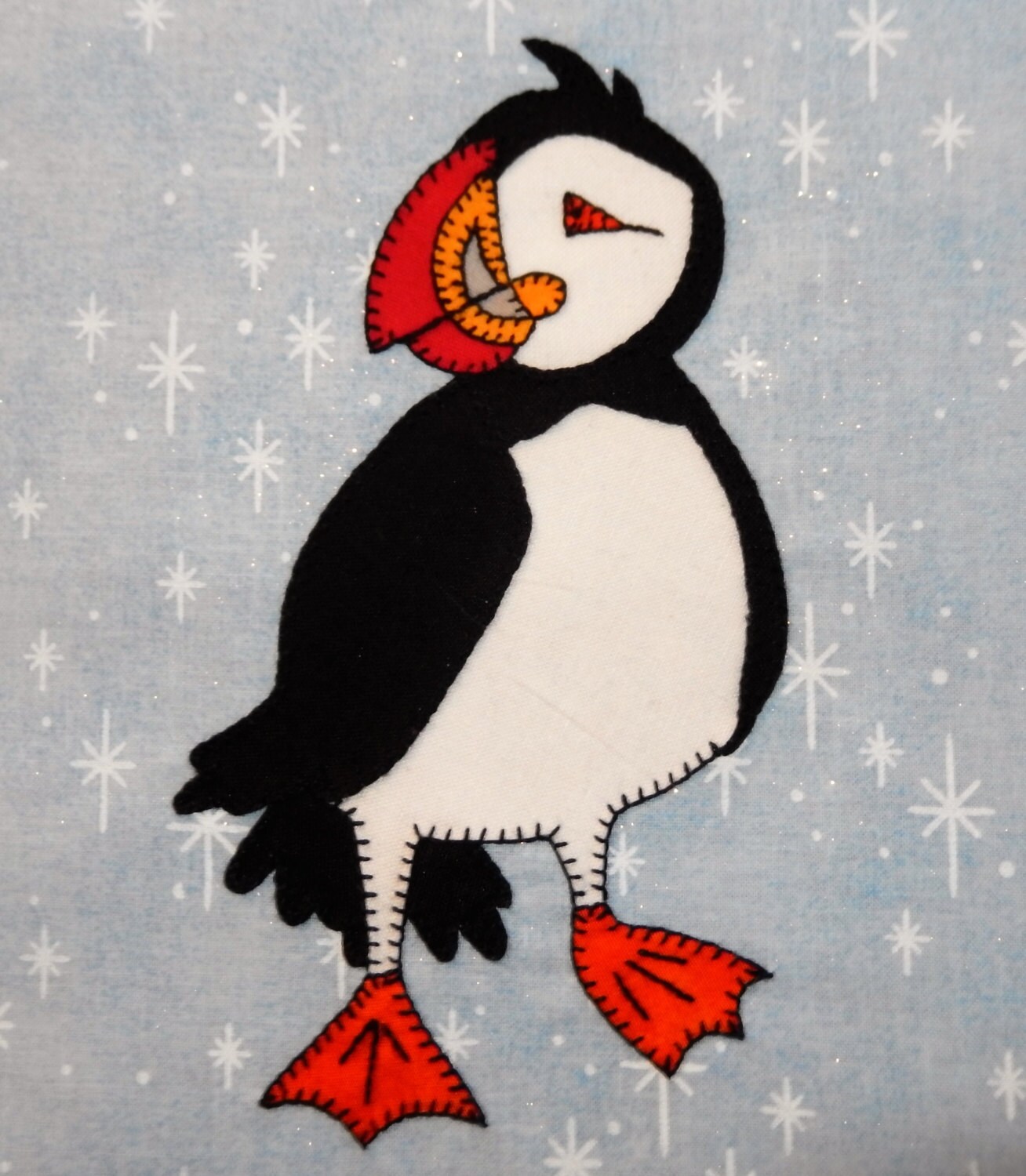 Puffin PDF applique pattern baby or child's downloadable