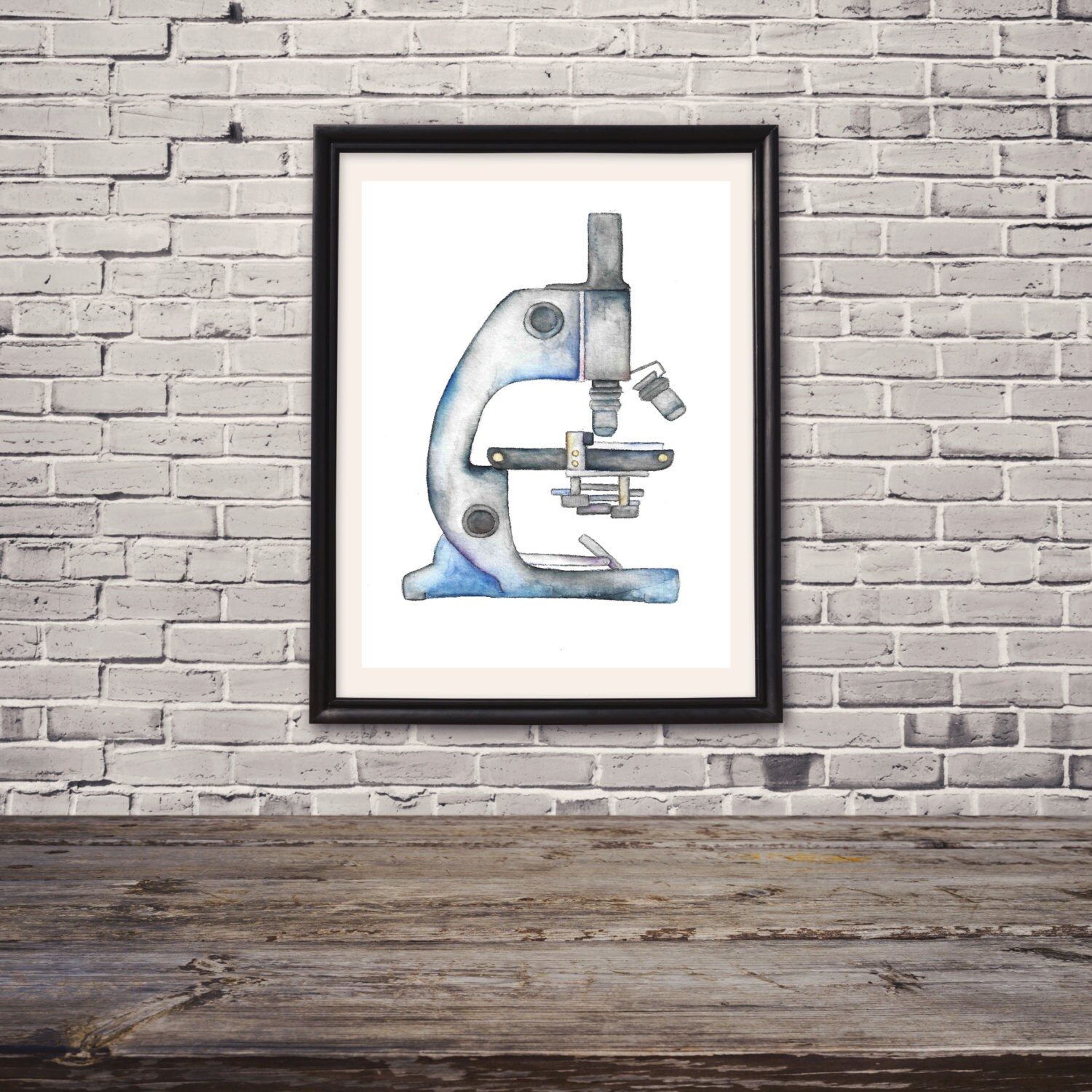 Science Microscope Art Hand Painted Custom Original 9 x 12 or