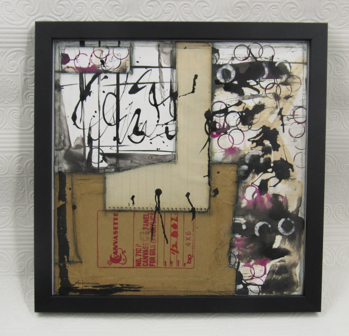 Multimedia collage art mixed media art original art