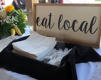 Unique eat local signs related items | Etsy