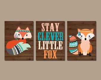 Fox canvas art | Etsy